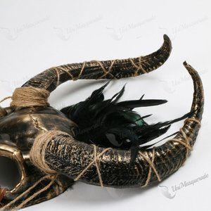 UniMasquerade | Accessories | Devil Animal Skull Bull Ox Horns Mask ...